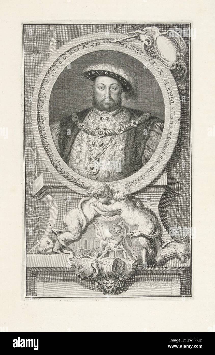Portrait of Henry VIII, King of England and Ireland, Jacob Houbraken ...