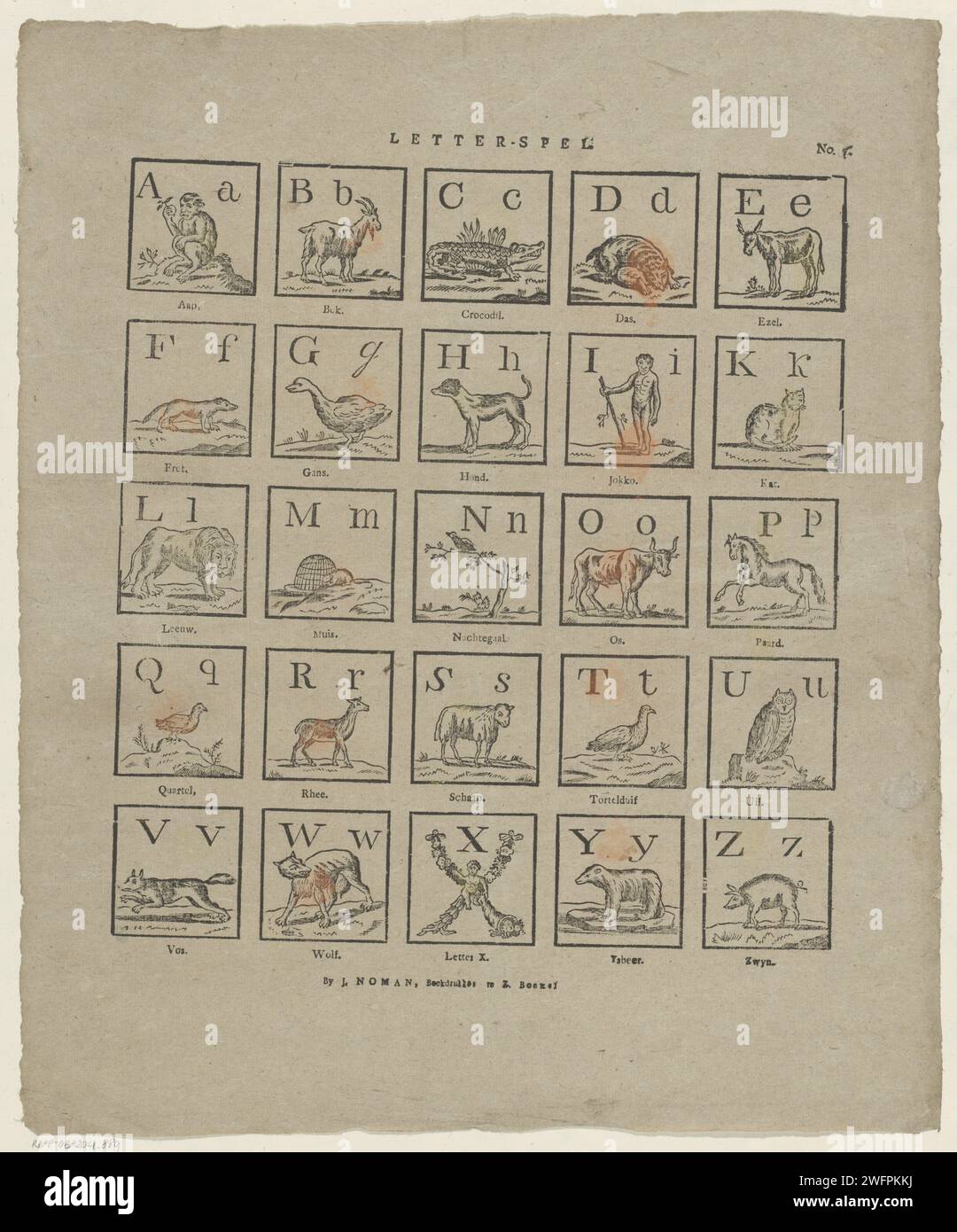 Letter game, 1806 - 1830 print Leaf with 25 performances of the letters ...
