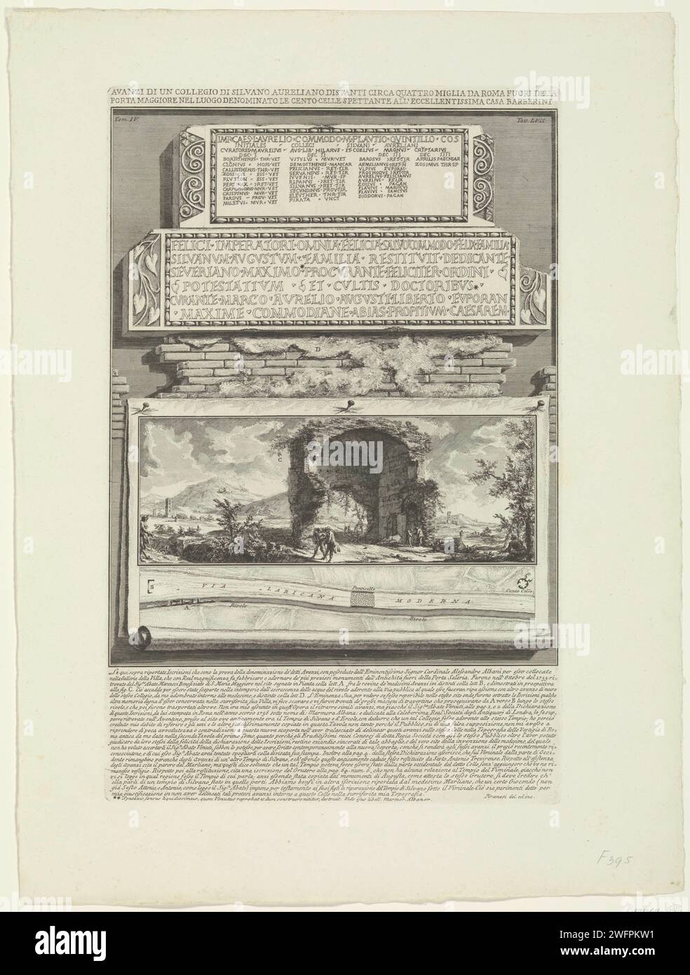 Inscriptions and a ruin at Via Labicana, Giovanni Battista Piranesi, c ...