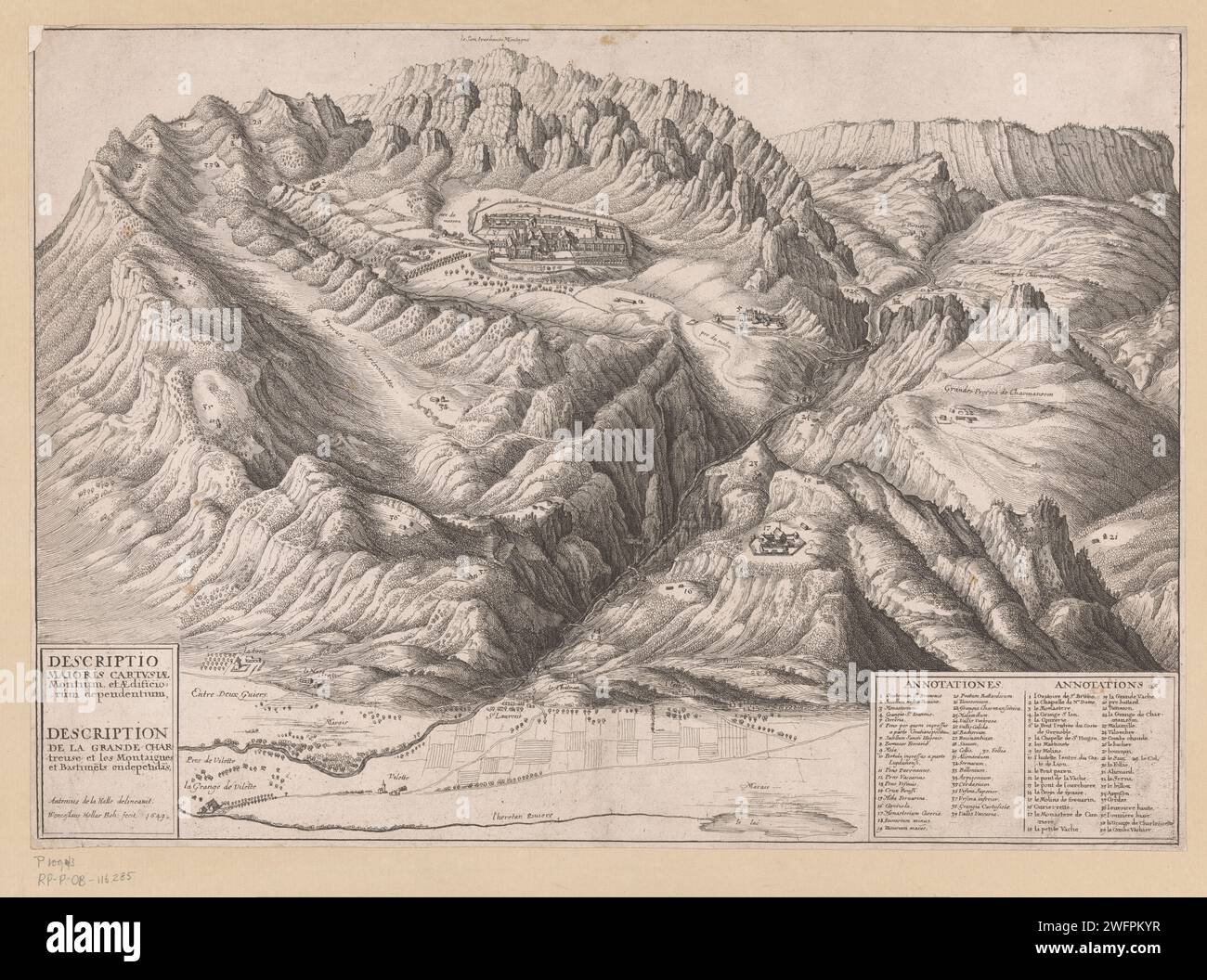View of the Grande Chartreuse monastery, Wenceslaus Hollar, After ...