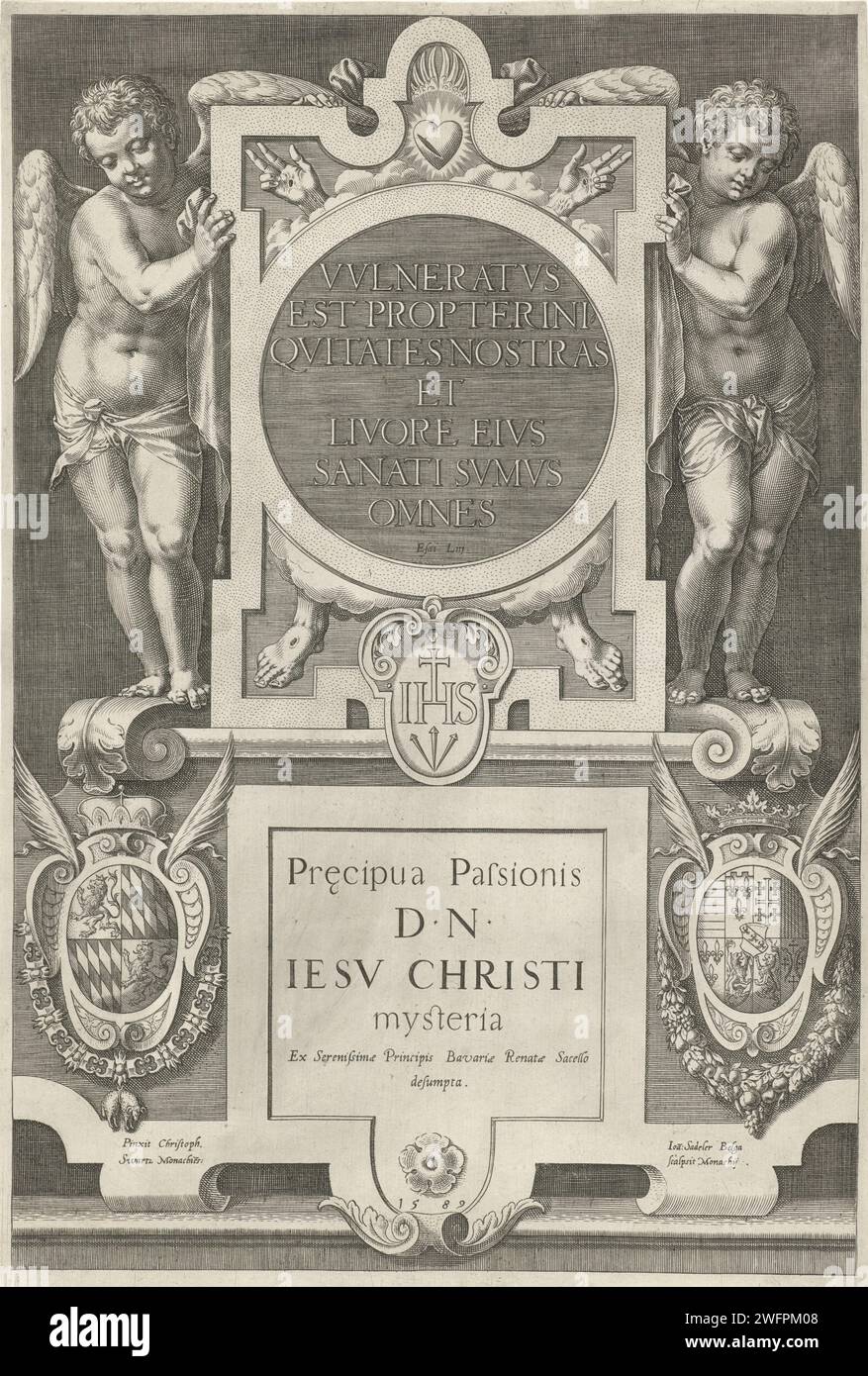 Two Angels and the Five Wounds of Christ, Johann Sadeler (I), After ...