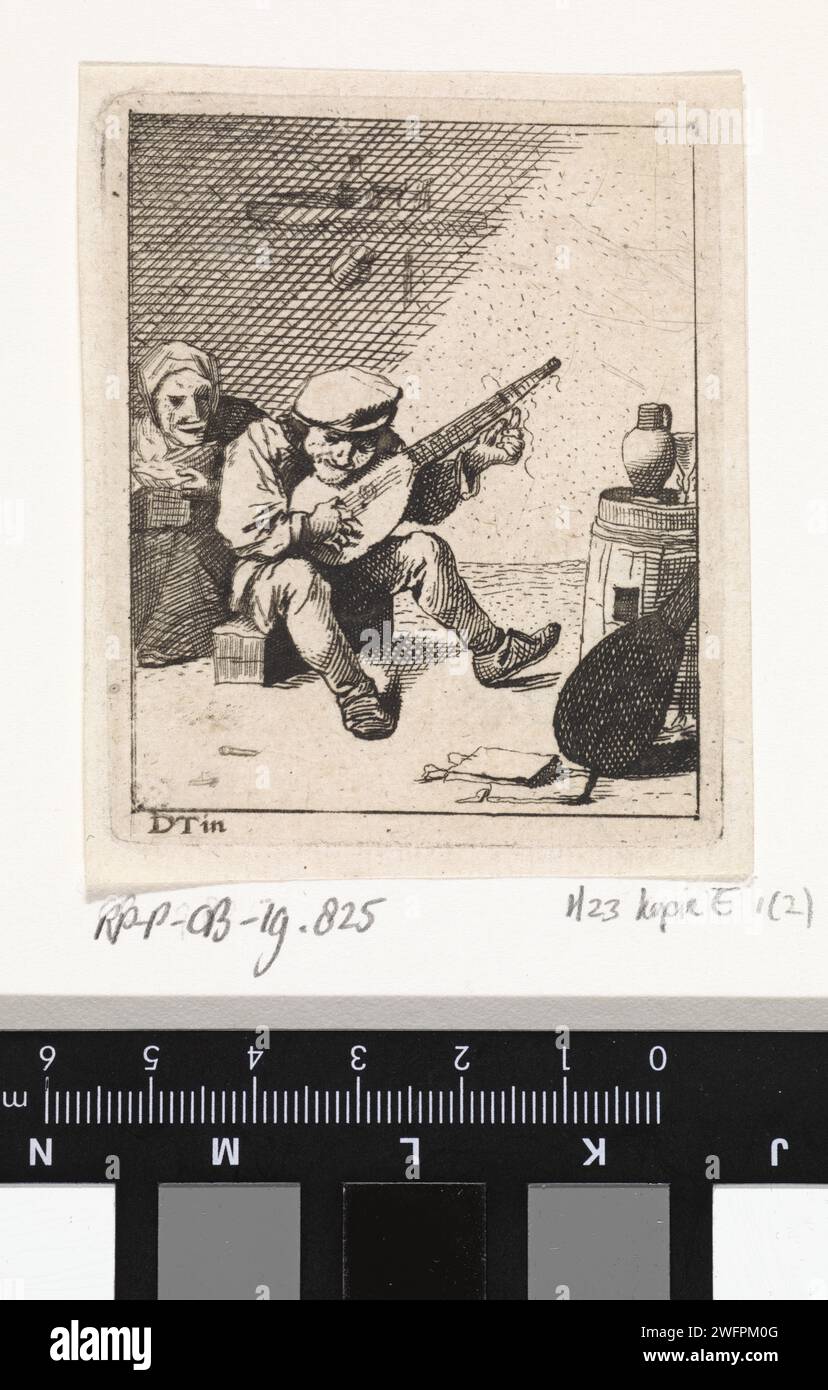 Boer plays De Luit, Anonymous, After David Teniers (II), 1626 - 1740 ...