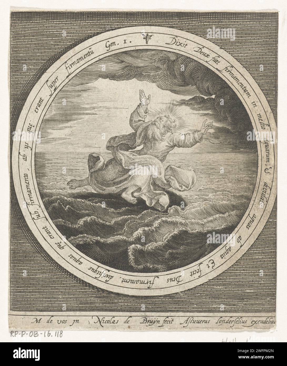 Second day of creation: God separates the water masses in heaven and ...