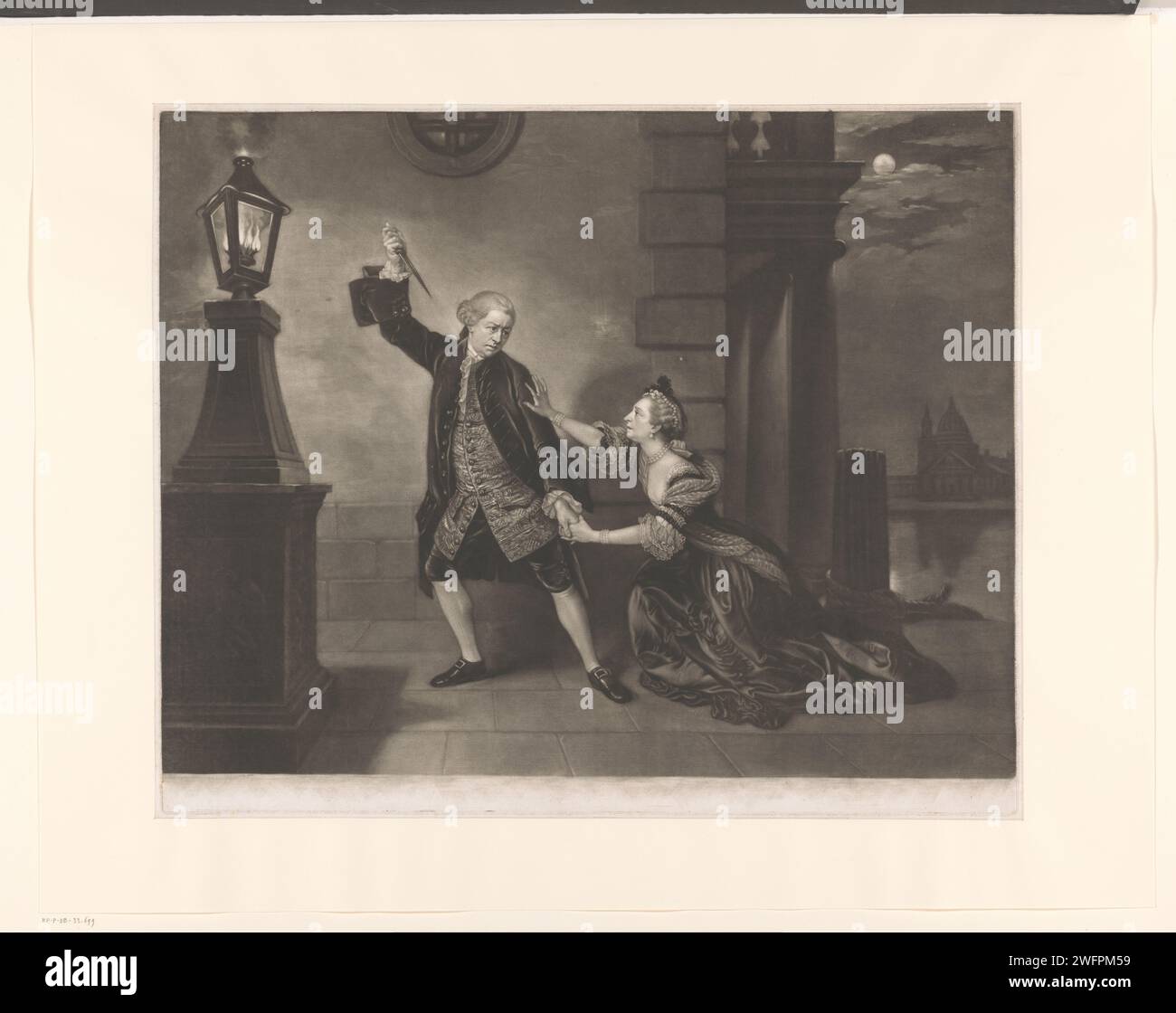 Portret Van David Garrick in Susannah Maria Cibber Als Jaffier in ...