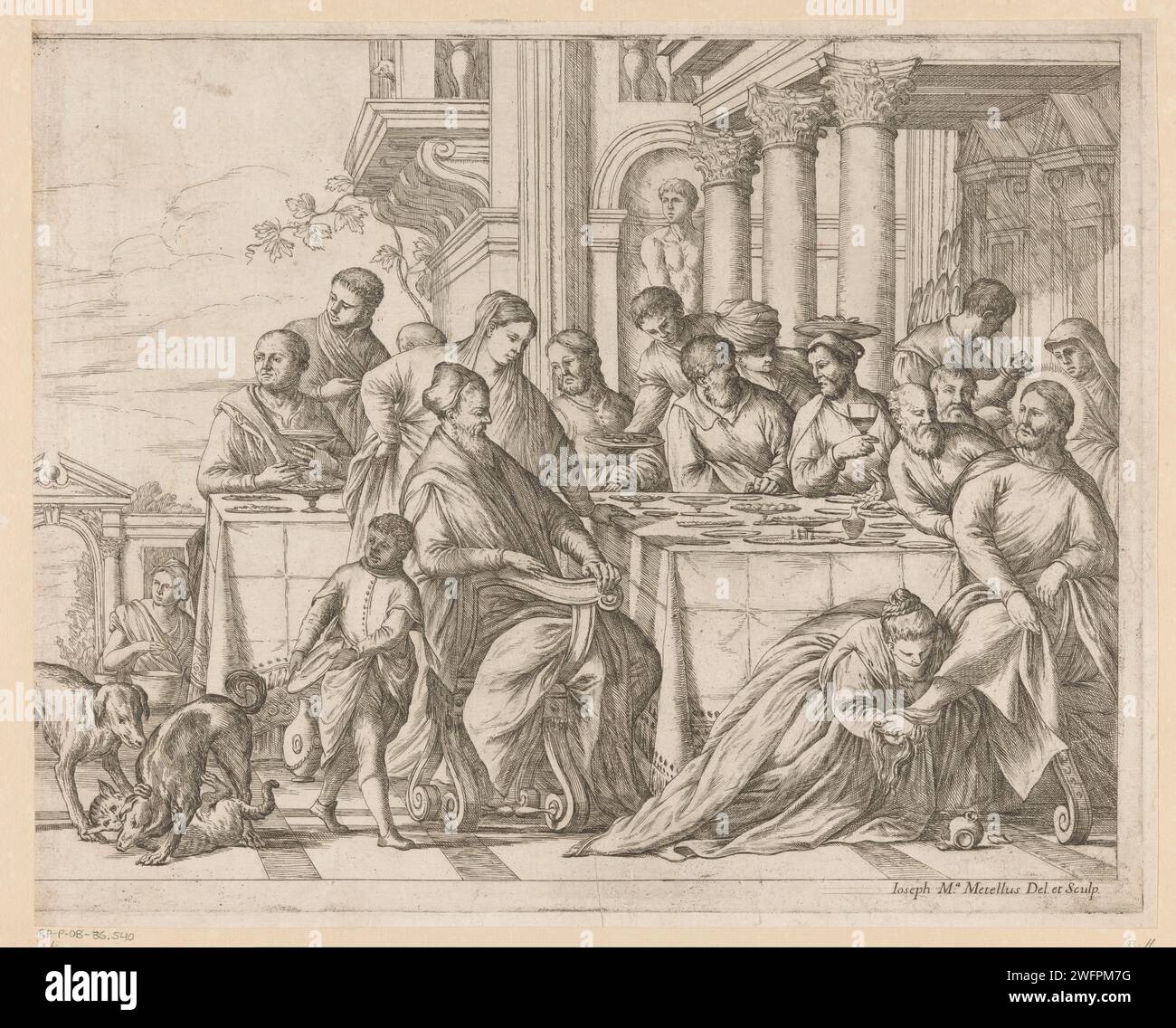 Christ at the meal in the house of Simon de Fizee (right leaf ...