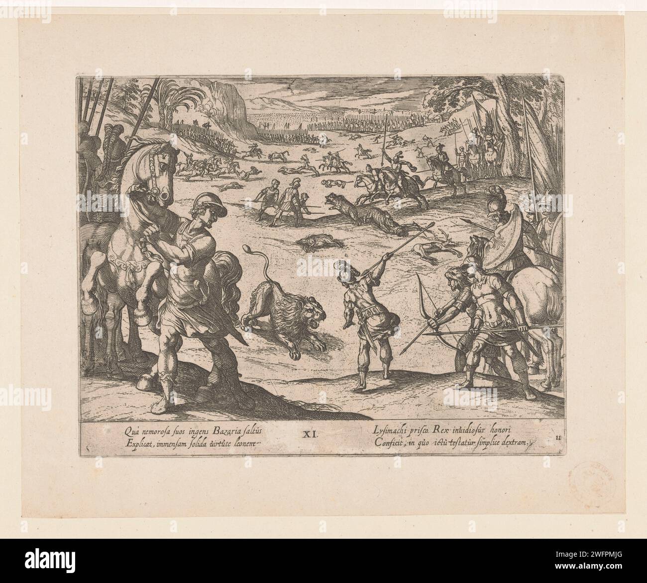 Alexander the Great hunts wild animals in Bazaira, Antonio Tempesta ...