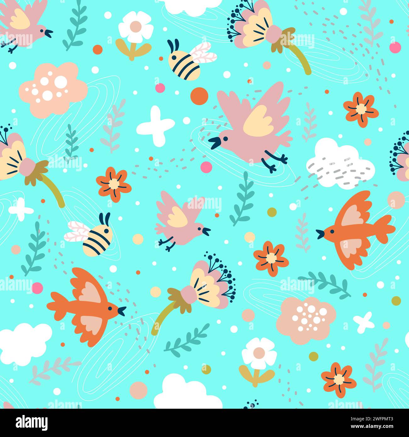 Bird wallpaper for interior hi-res stock photography and images - Alamy