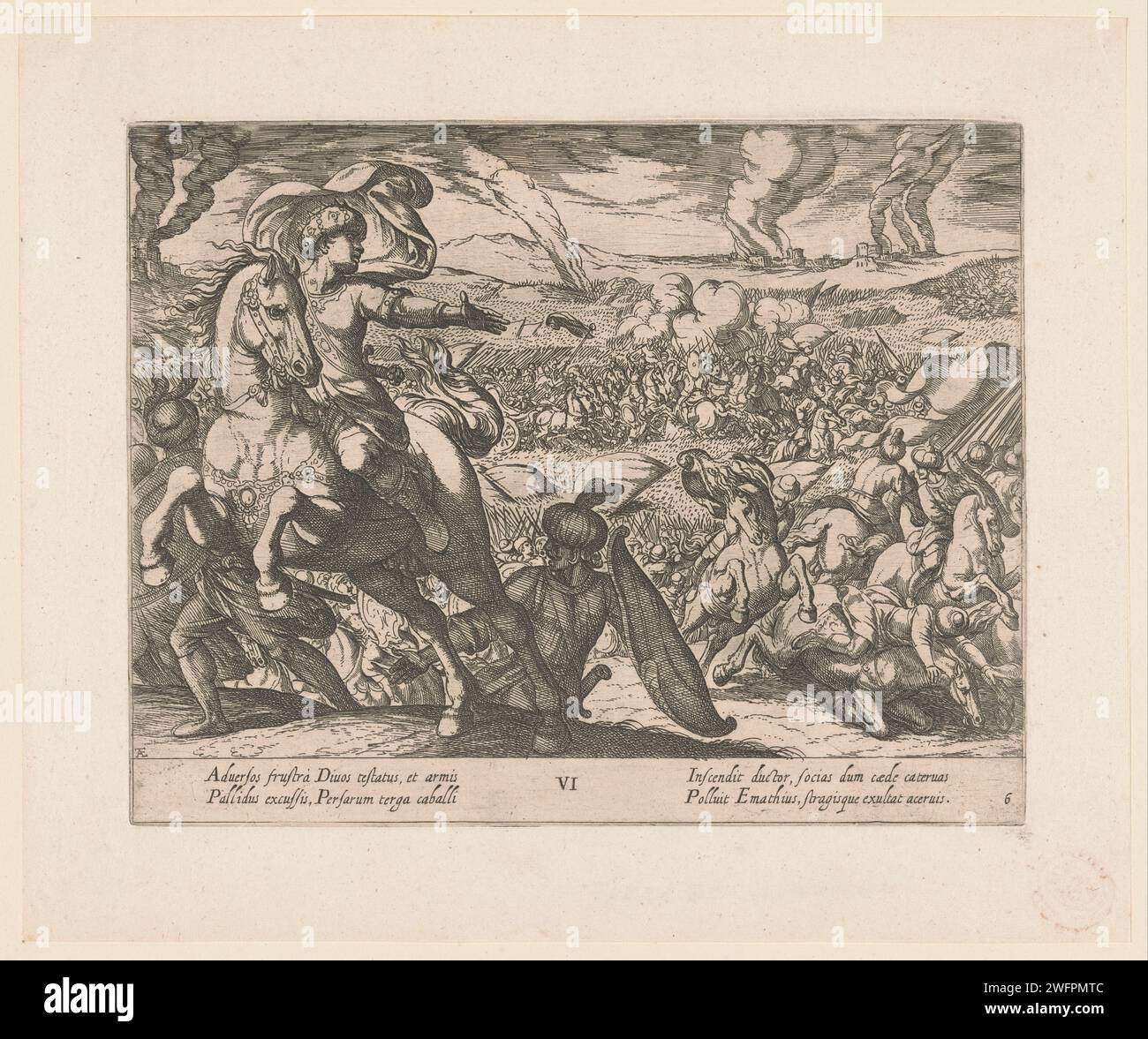 Darius flight from the battlefield, Antonio Tempesta, 1596 - 1652 print ...