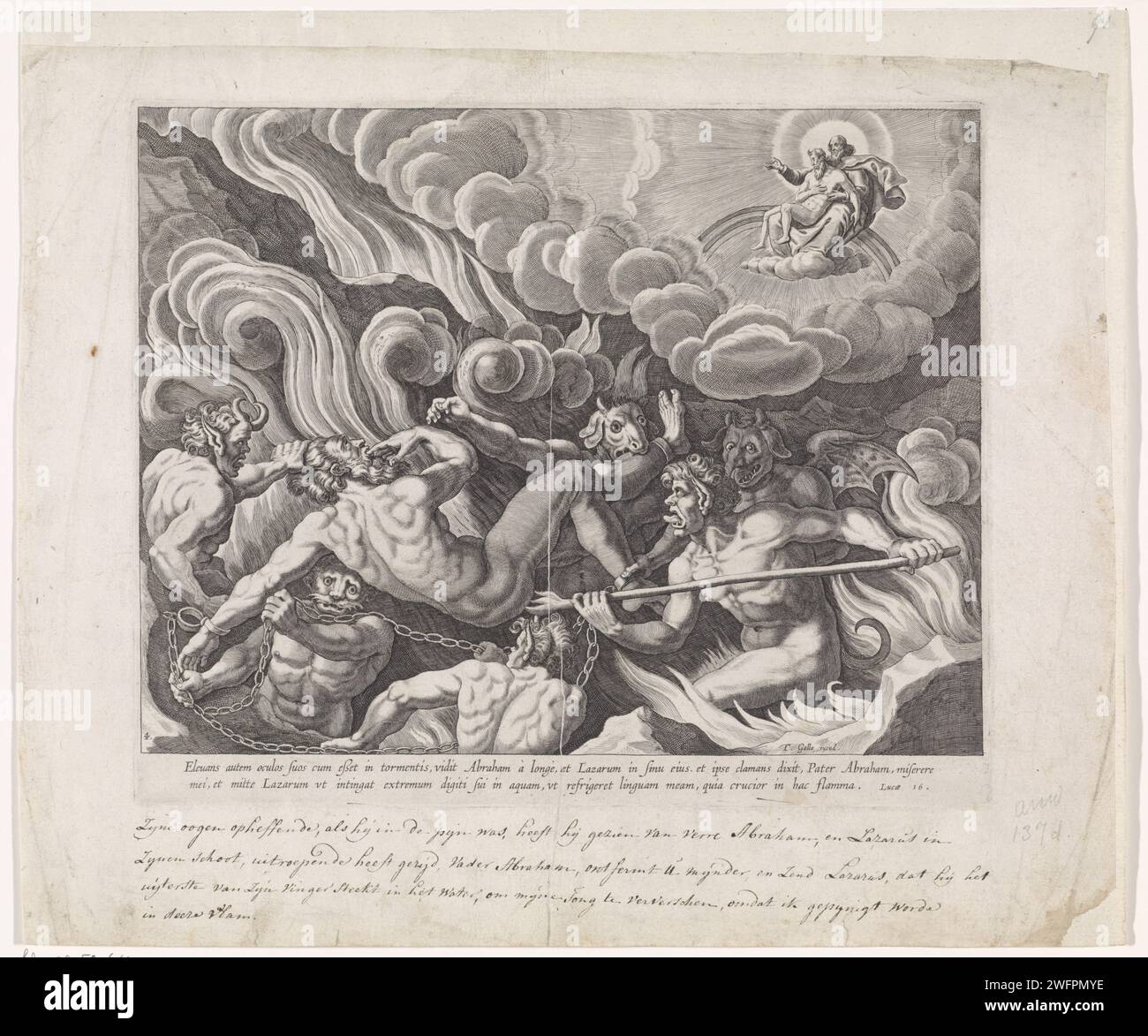 Vision of the rich man in hell, Theodoor Galle (Possible), 1581 - 1633 ...