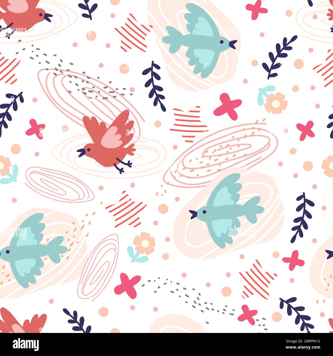 Bird wallpaper for interior hi-res stock photography and images - Alamy