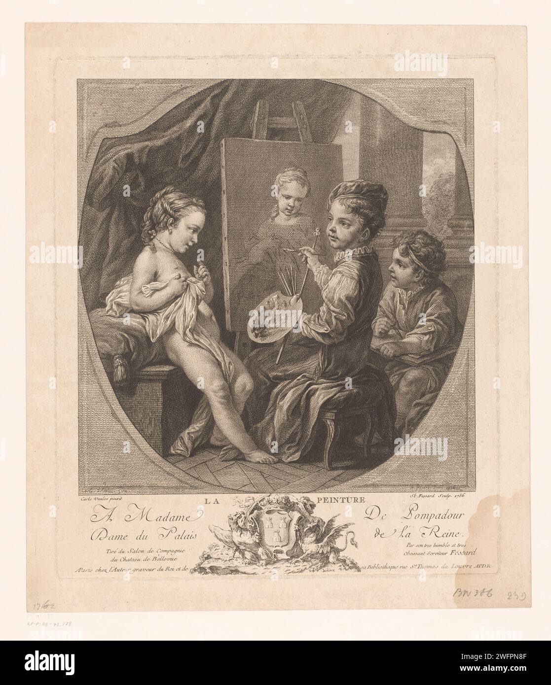 Personification of painting, Etienne Fessard, After Carle van Loo, 1756 ...