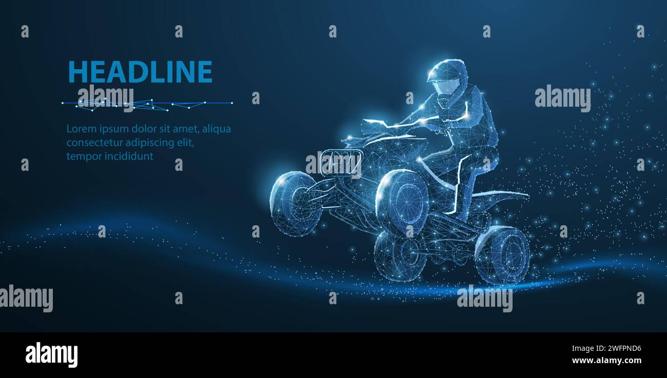 ATV. Abstract vector 3d quad illustration. ATV racing, Bike trail ...