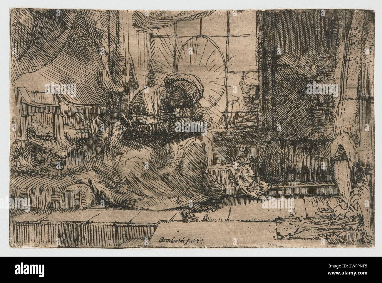 The Virgin and Child with the cat and the snake, Rembrandt van Rijn ...