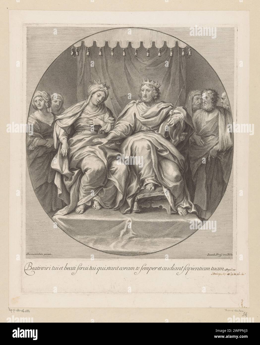 Solomon and Bathsheba on De Troon, Jacob Frey (i), After Domenichino ...