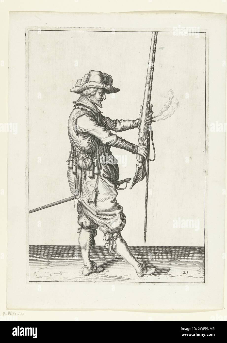 Soldier who holds his musket upright with both hands, Jacques de Gheyn ...