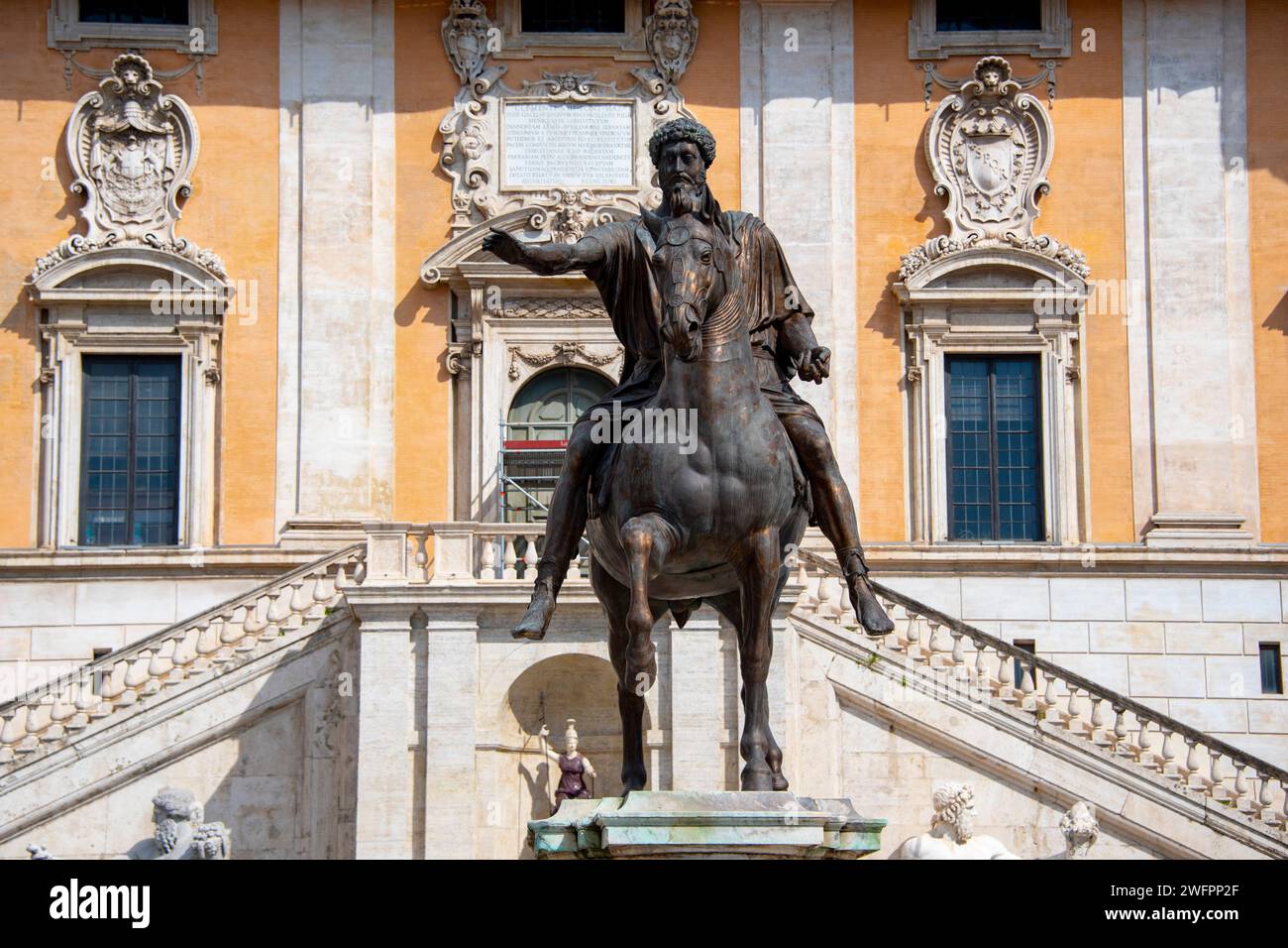 Equestrian Statue of Marcus Aurelius in Piazza del Campidoglio - Rome ...