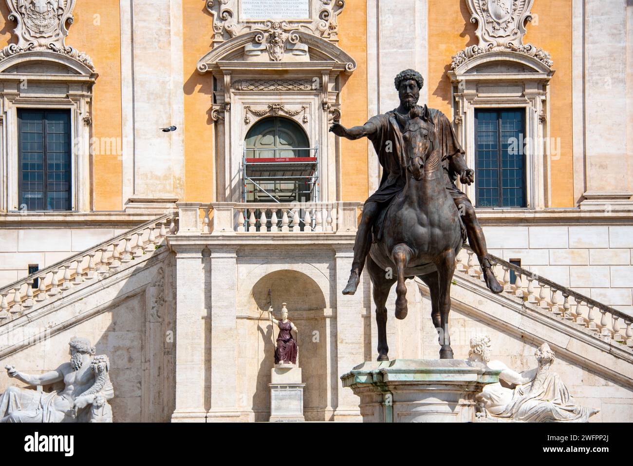Equestrian Statue of Marcus Aurelius in Piazza del Campidoglio - Rome ...