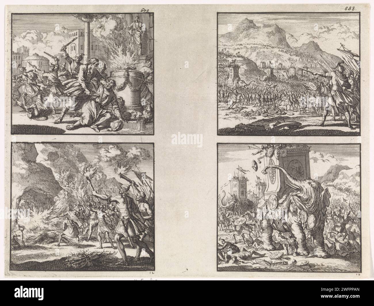 Mattathias pierces a Jew / warriors of Antiochus Epiphanes on the ...