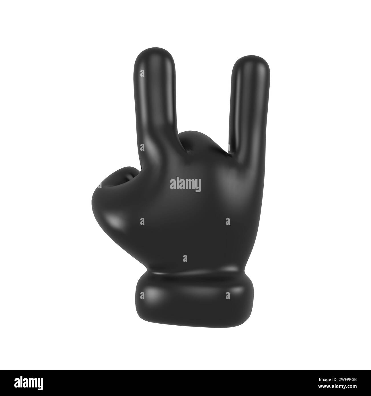 Black emoji hand shows a goat gesture isolated. Rock or heavy symbol ...