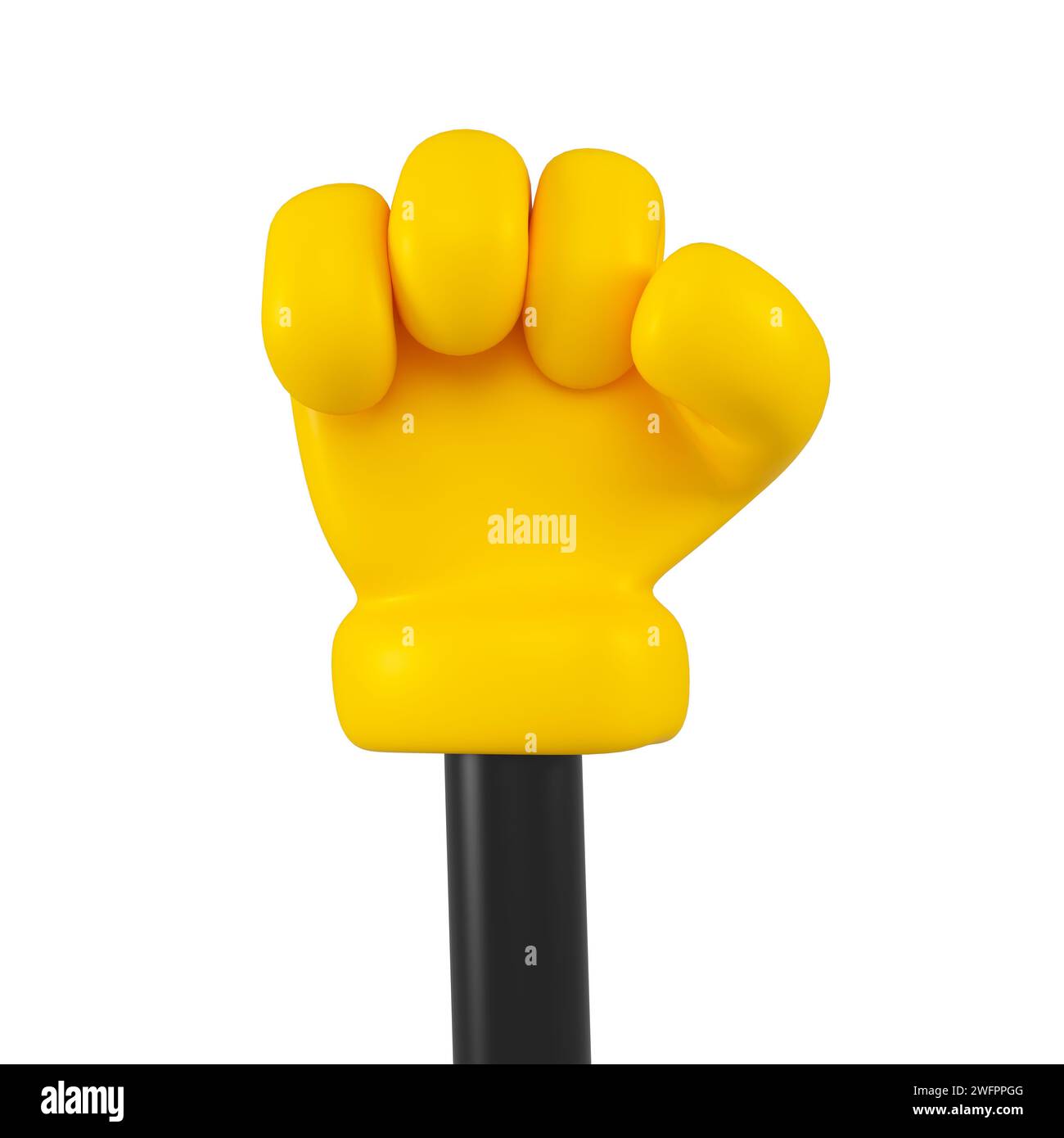 Yellow and black emoji hand fist gesture isolated. Strength or power ...