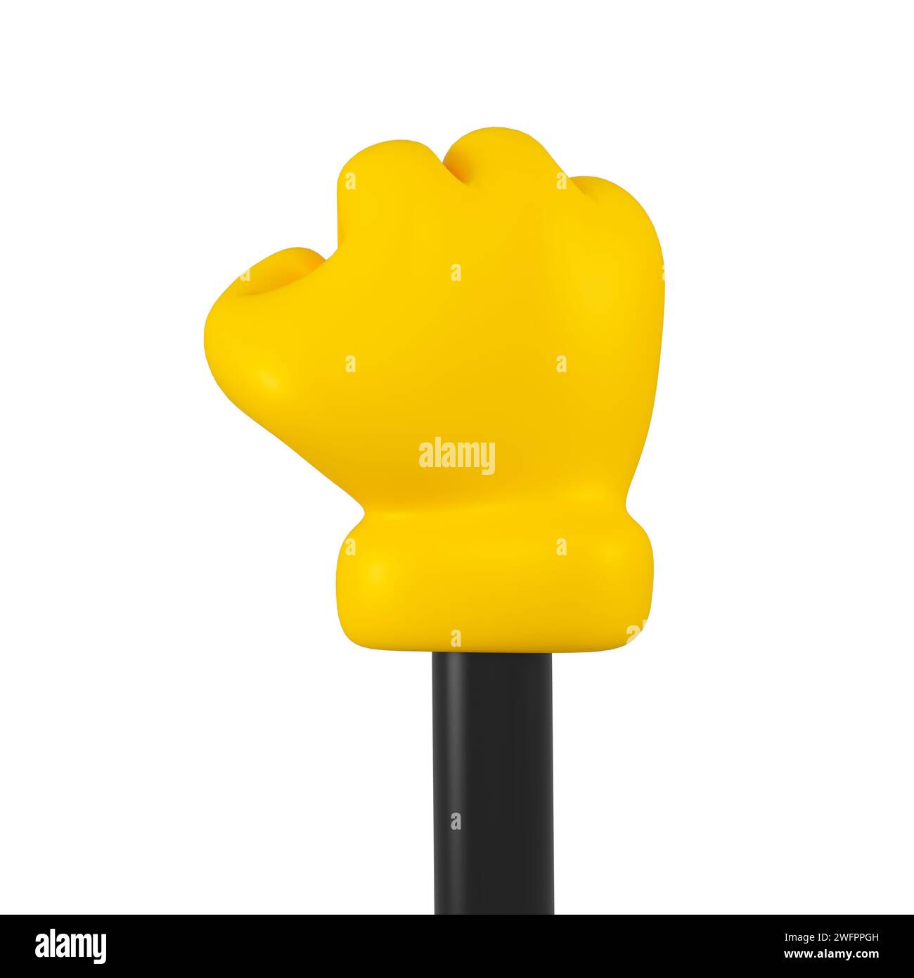 Yellow and black emoji hand fist gesture isolated. Strength symbol ...