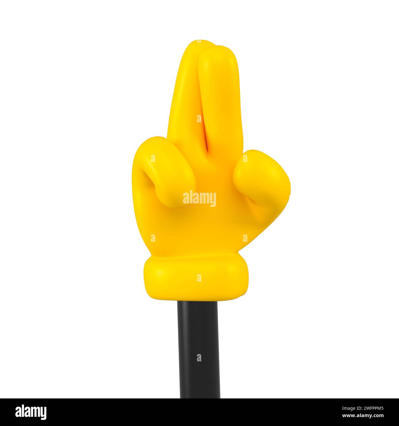 Yellow emoji hand crossed fingers gesture isolated. Good luck symbol ...