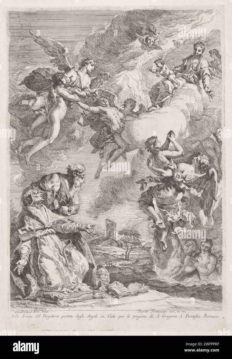 Saint Gregorius the Great and the Sacred Hieronymus pray for the souls ...