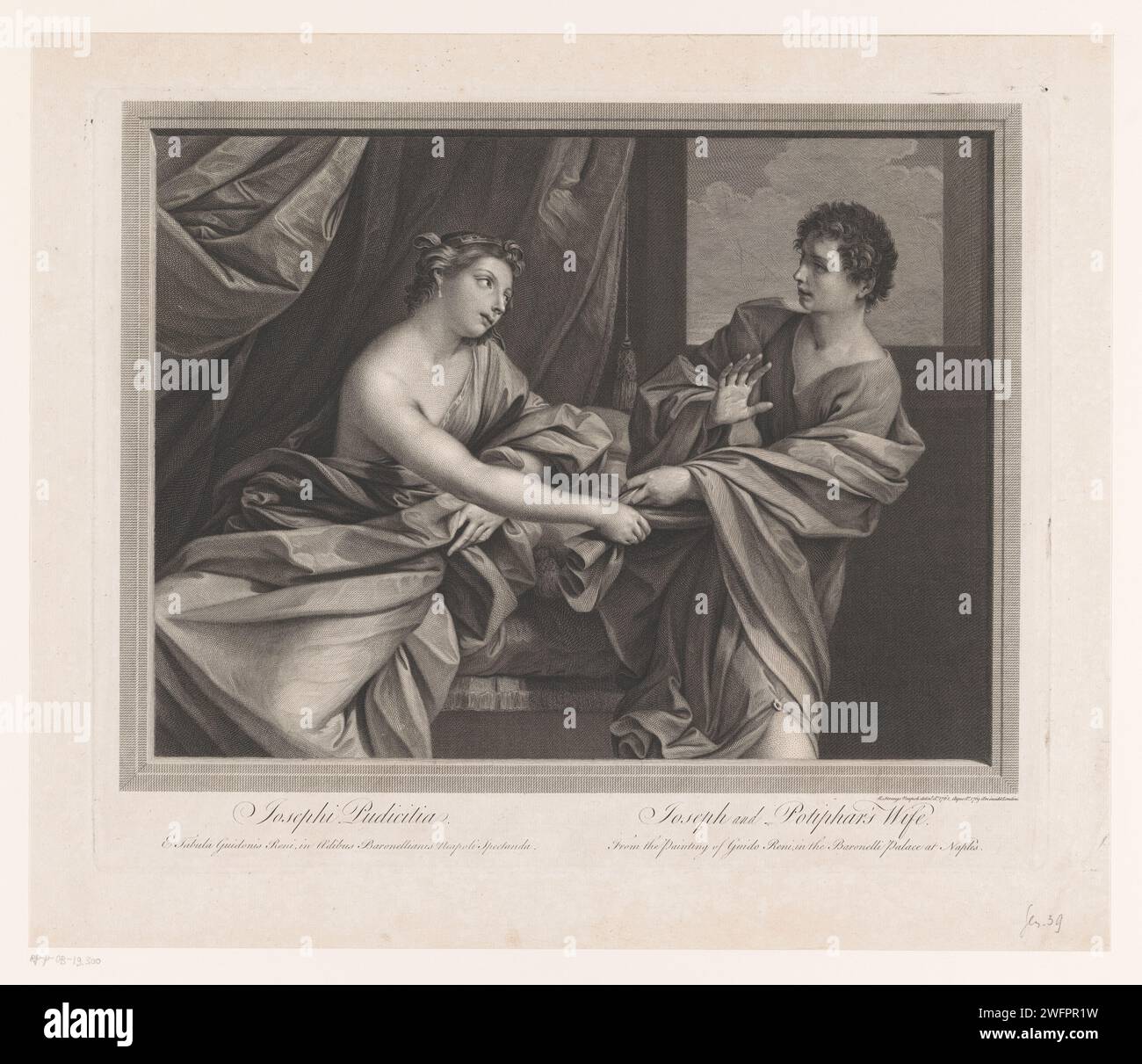 Jozef and the wife of Potifar, Robert Strange, After Guido Reni, 1769 ...