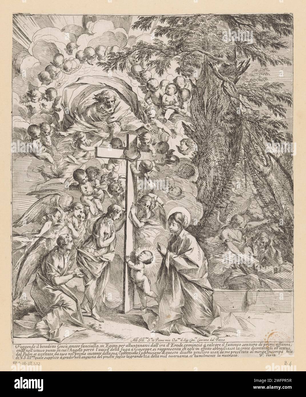Jozefs Droom, Pietro Testa, c. 1621 - 1650 print On the right the ...