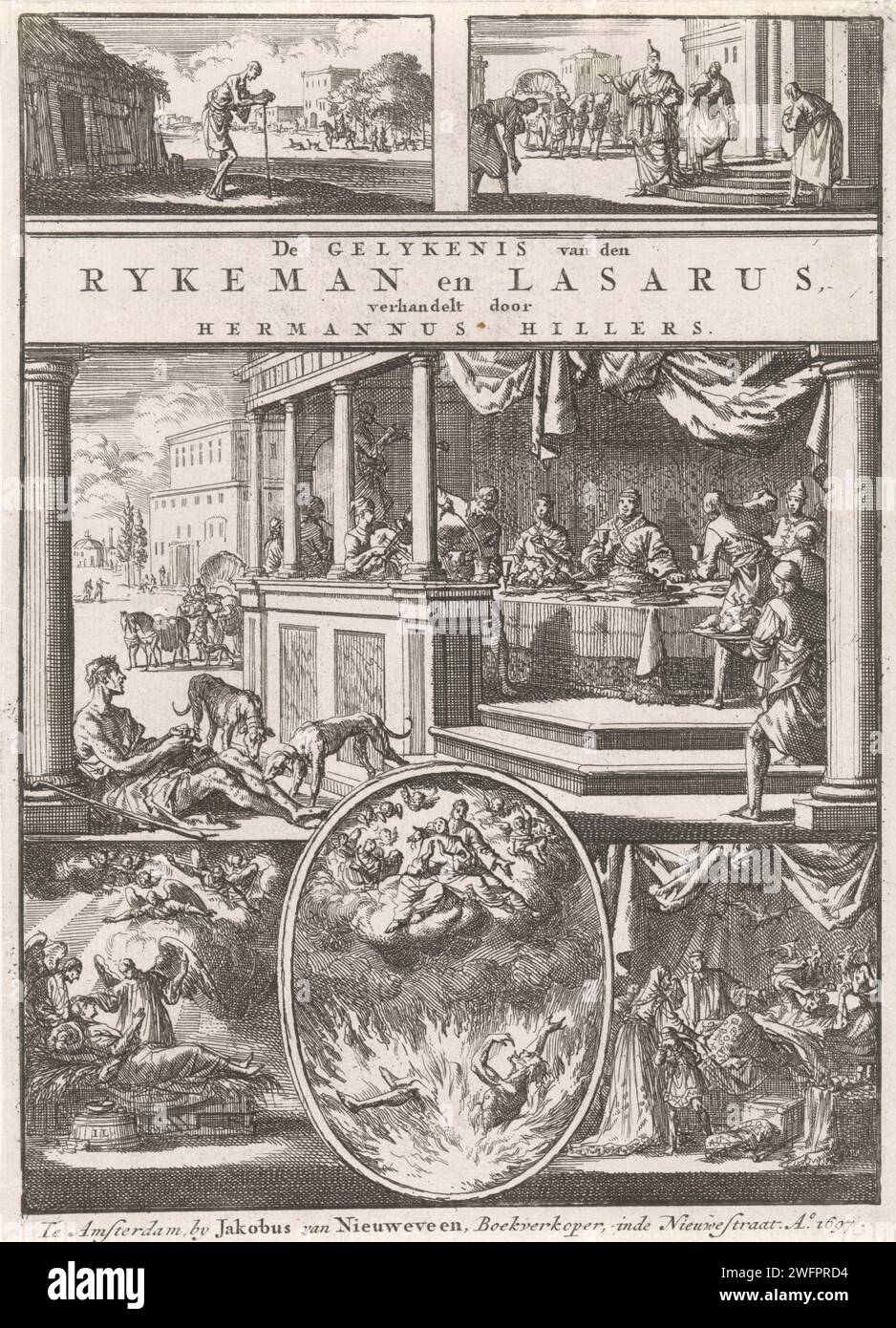 Rich man and Lazarus, Jan Luyken, 1698 print The history of Lazarus and ...