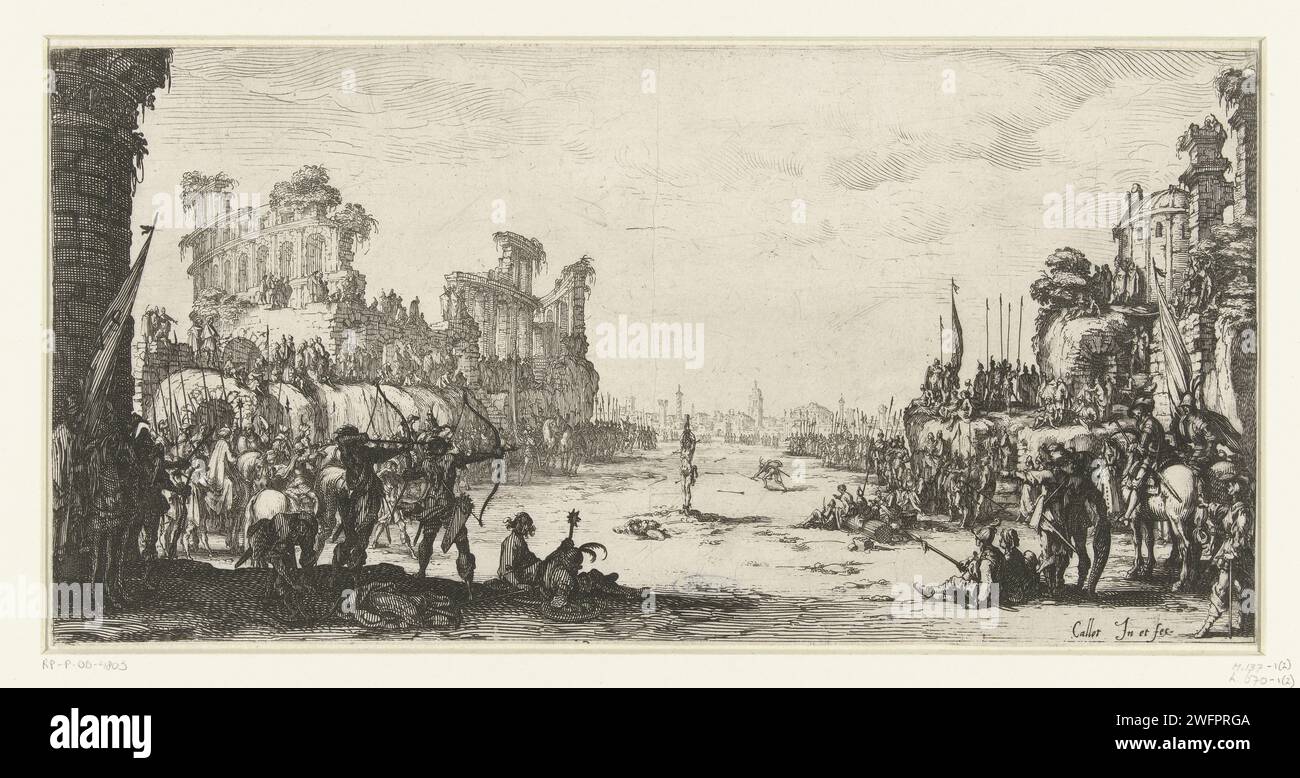 The martyrdom of Saint Sebastiaan, Jacques Callot, 1631 - 1633 print ...