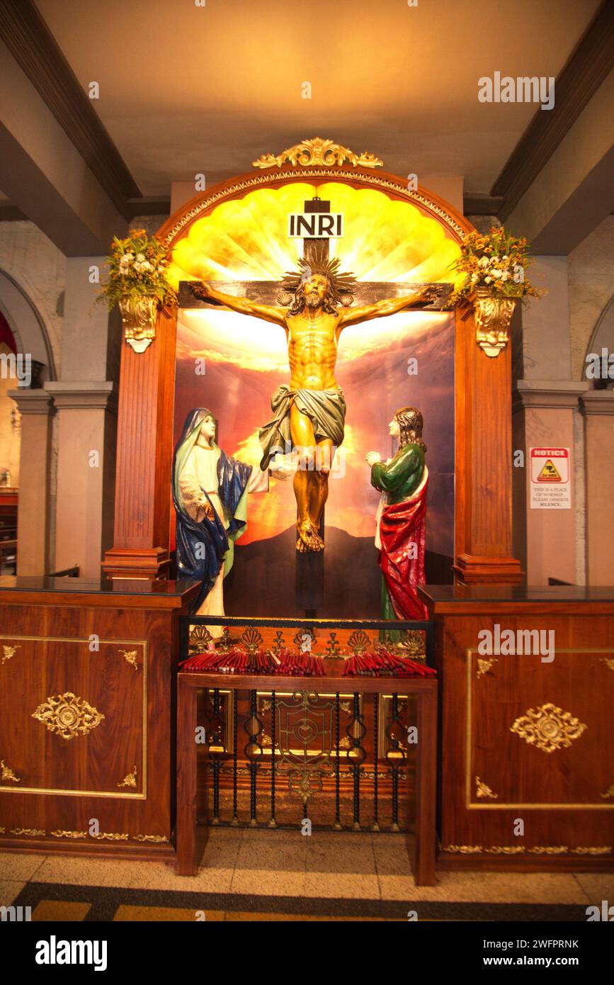 Statue of Jesus on the altar at Basilica Minore del Santo Nino, the ...
