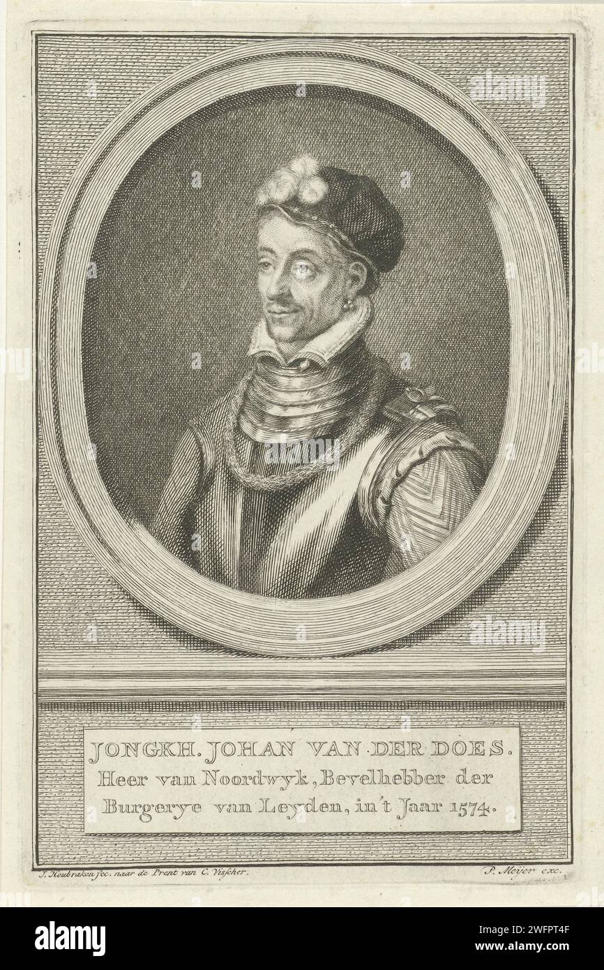 Portrait of Johan van der Does, Jacob Houbraken, After Cornelis ...
