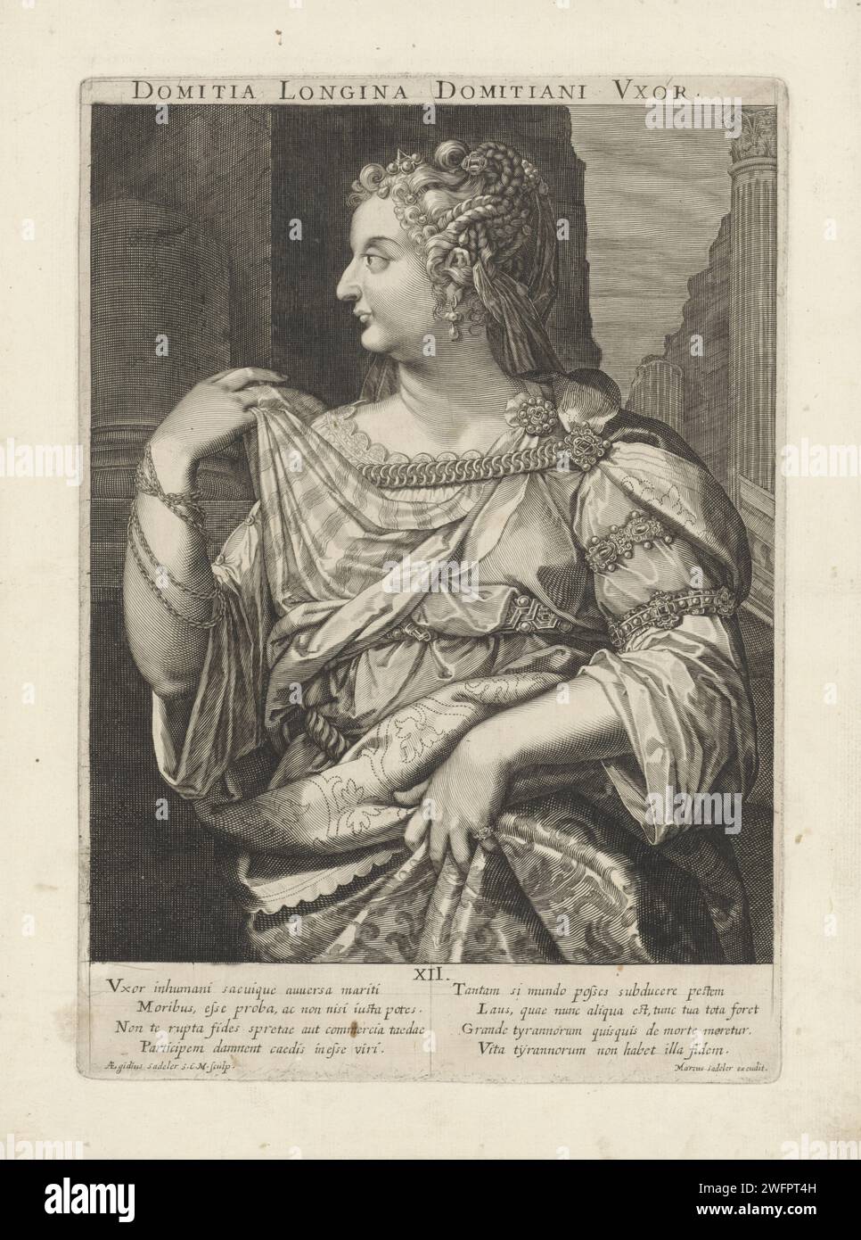 Portret Van Keizerin Domitia Longina, Giles Sadeler (2), after Titiaan ...