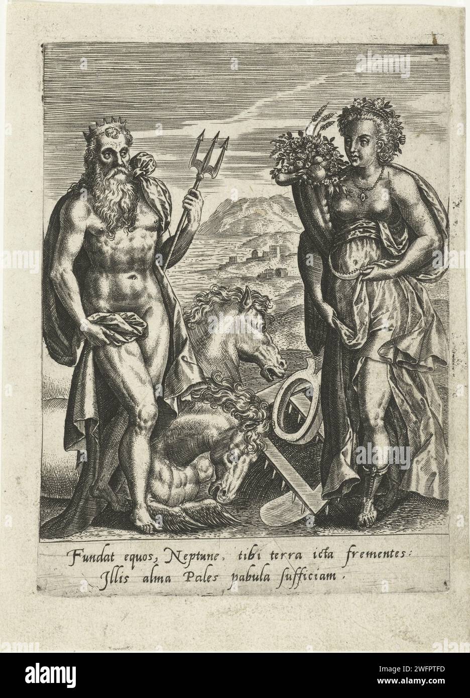 Neptune en Ceres, Abraham Bruyn, 1577 print Neptunus is on the left of ...