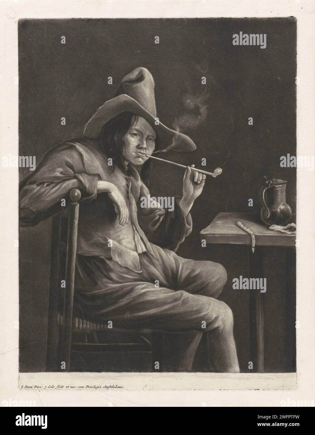 The smell: piping man, Jacob Gole, after Jan Havicksz. Steen, 1670 ...