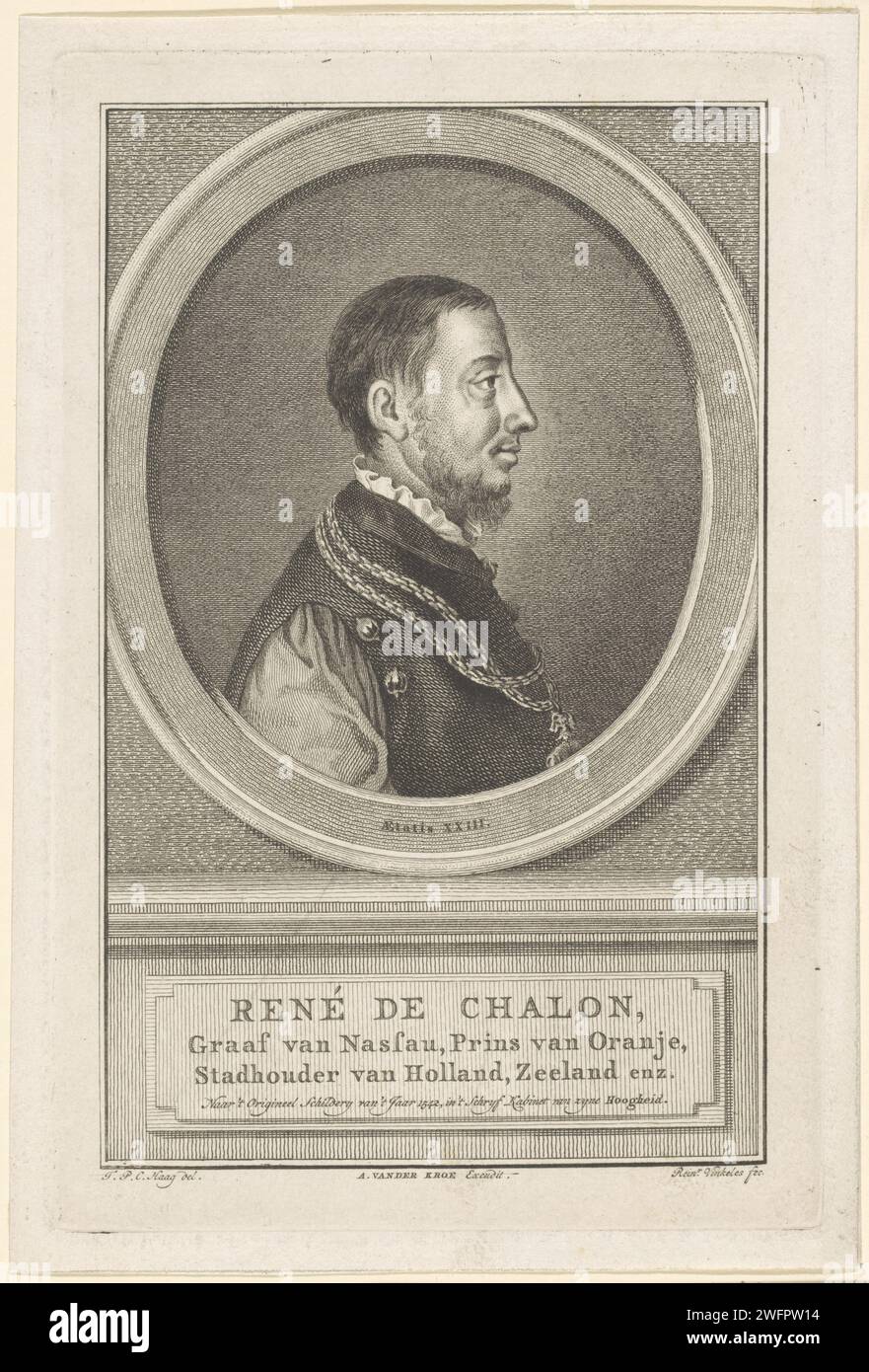 Portrait of René van Châlon, Prince of Orange, 1757 - 1803 print ...