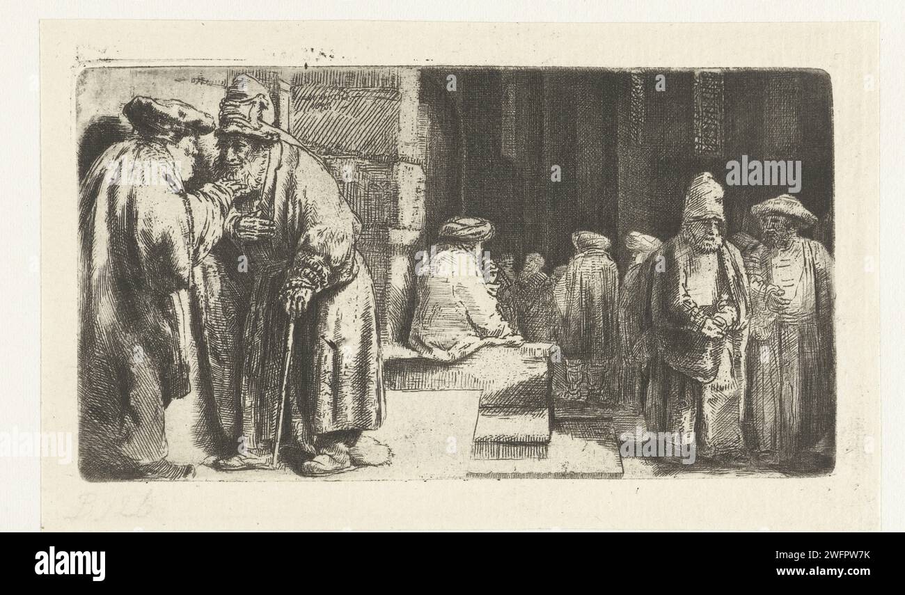 Jews in The Synagogue, Rembrandt van Rijn, 1850 - 1906 print paper ...