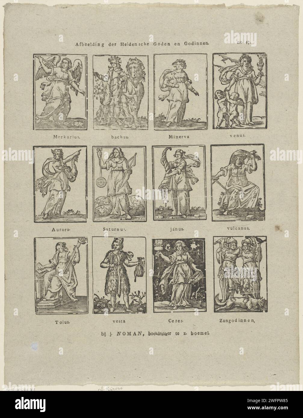 Image of the pagan gods and goddesses, 1806 - 1830 print Leaf with 12 ...
