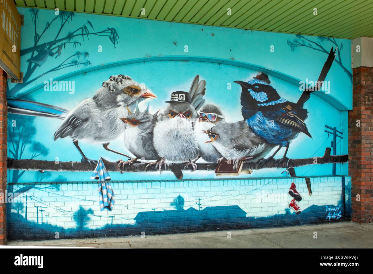 Fairy Wrens Street Art by Danny Awes, Dandenong Market, Dandenong ...