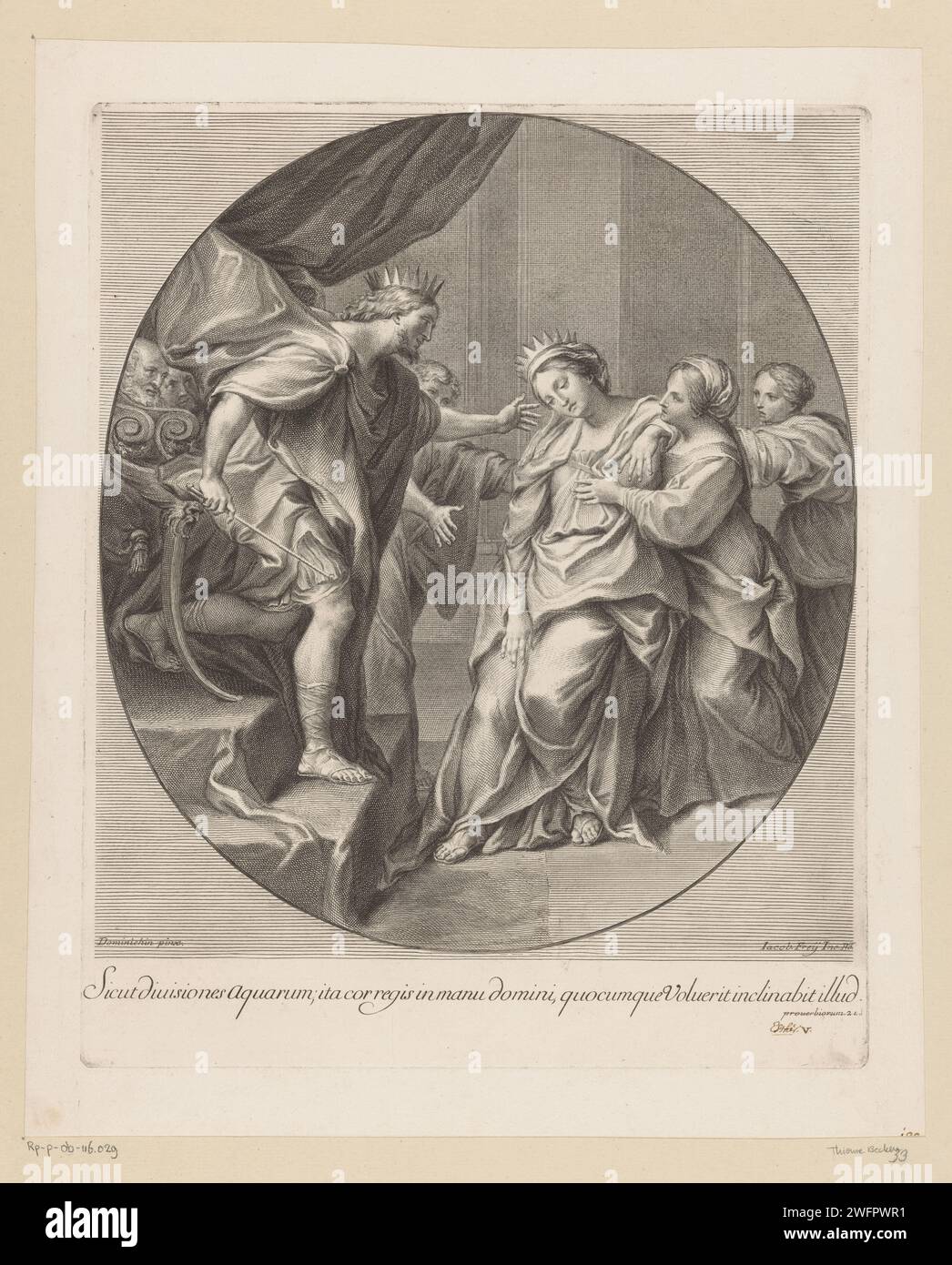 Esther before Ahasverus, Jacob Frey (i), After Domenichino, 1718 - 1719 ...