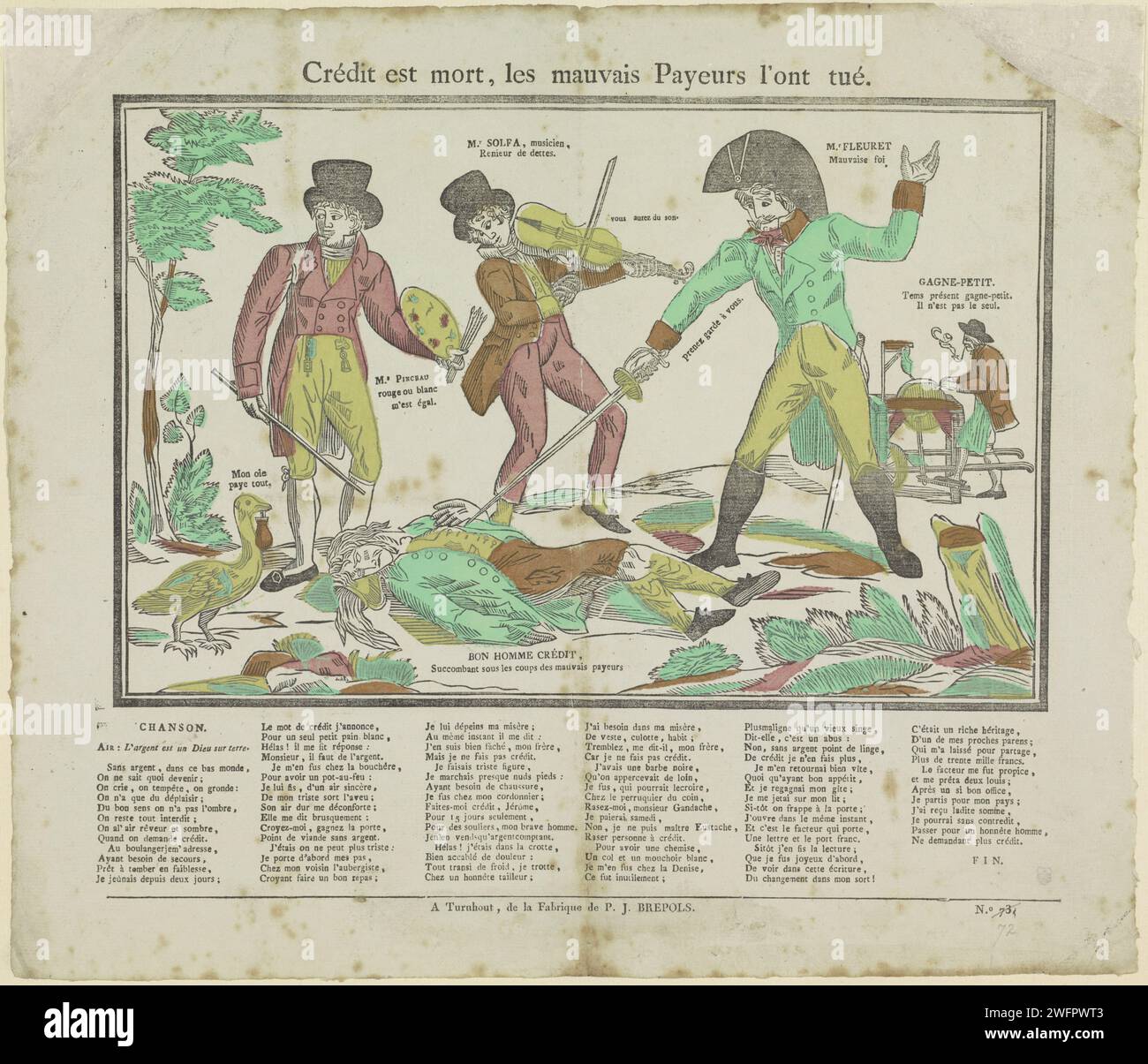Credit is dead, the bad payers killed him, 1800 - 1833 print The death ...