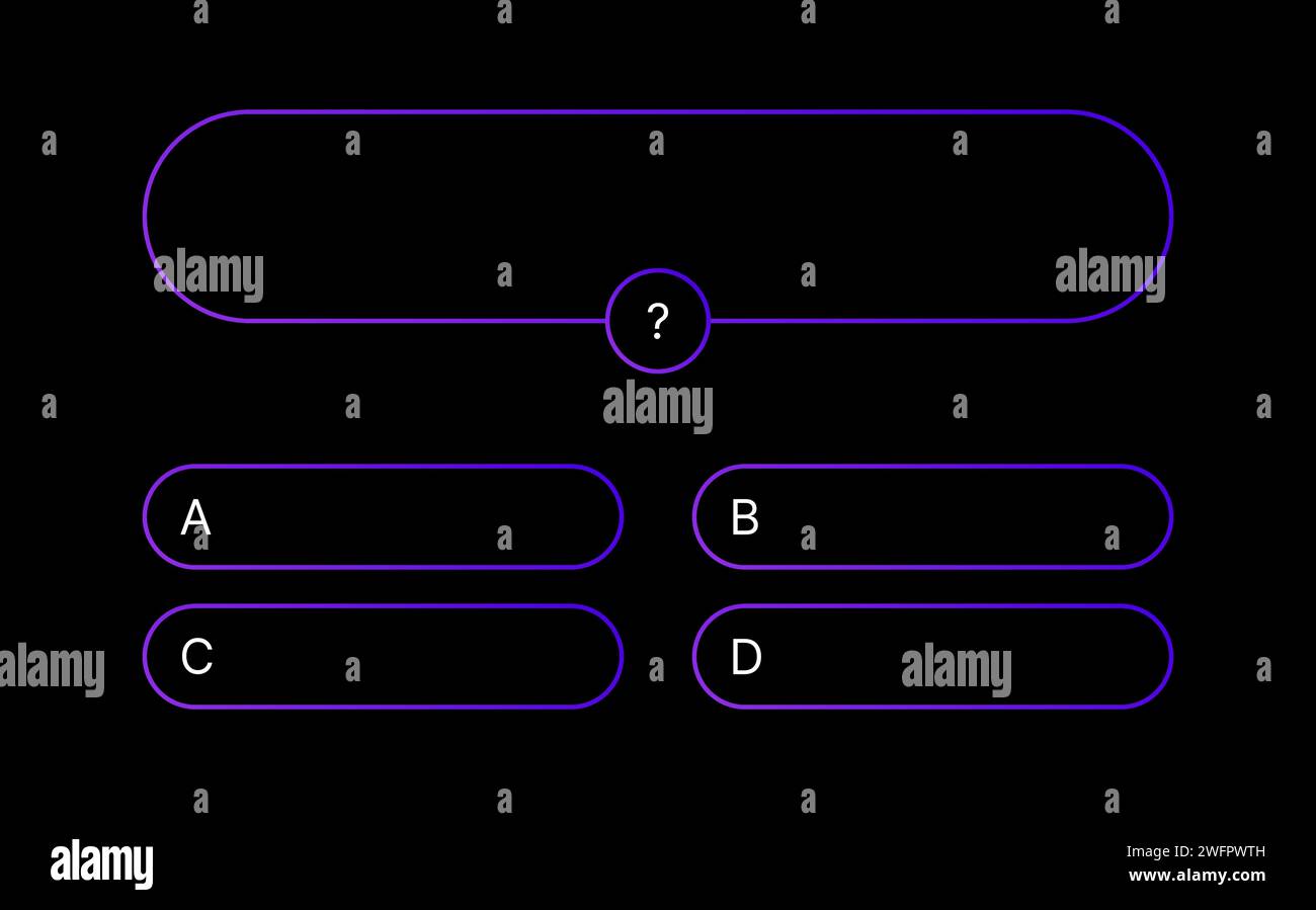 Quiz questions game template. Multiple choice test. Used in answer ...