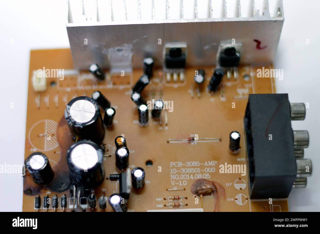 Cairo, Egypt, September 19 2023: Electronic board of a car subwoofer ...