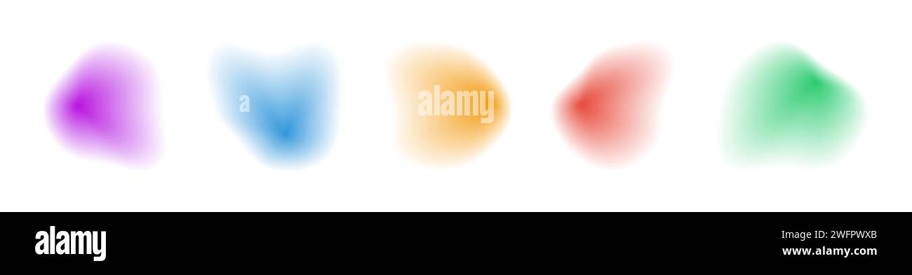 Gradient blur blob shapes. Colored figures with a soft gradation from ...