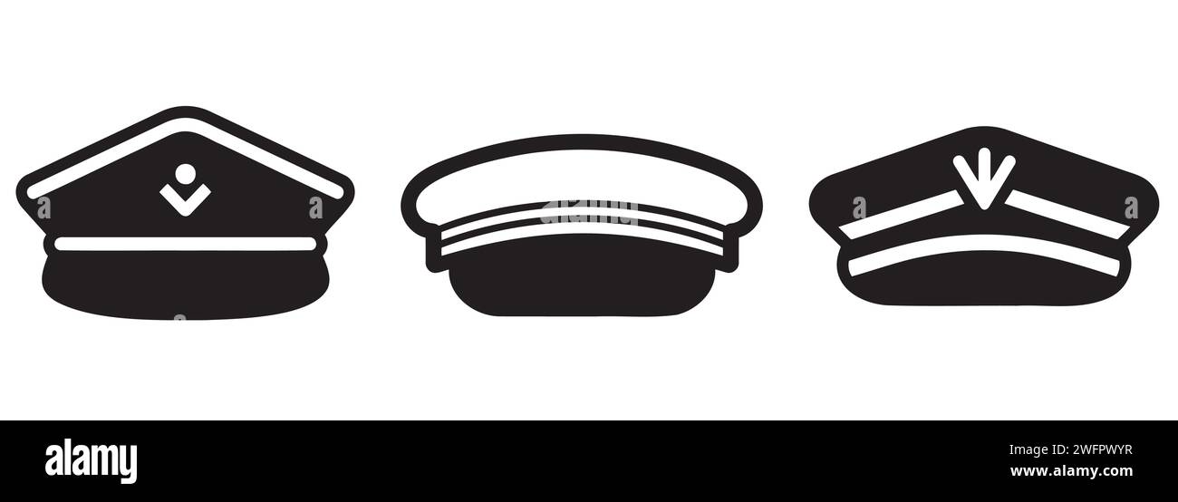 Set of black and white nautical cap logos Stock Vector Image & Art - Alamy