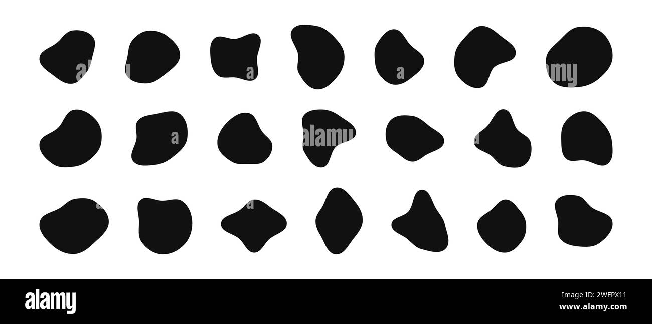 Blob shapes are organic. Freeform irregular figures. Random flowing liquid circles. Silhouette ...