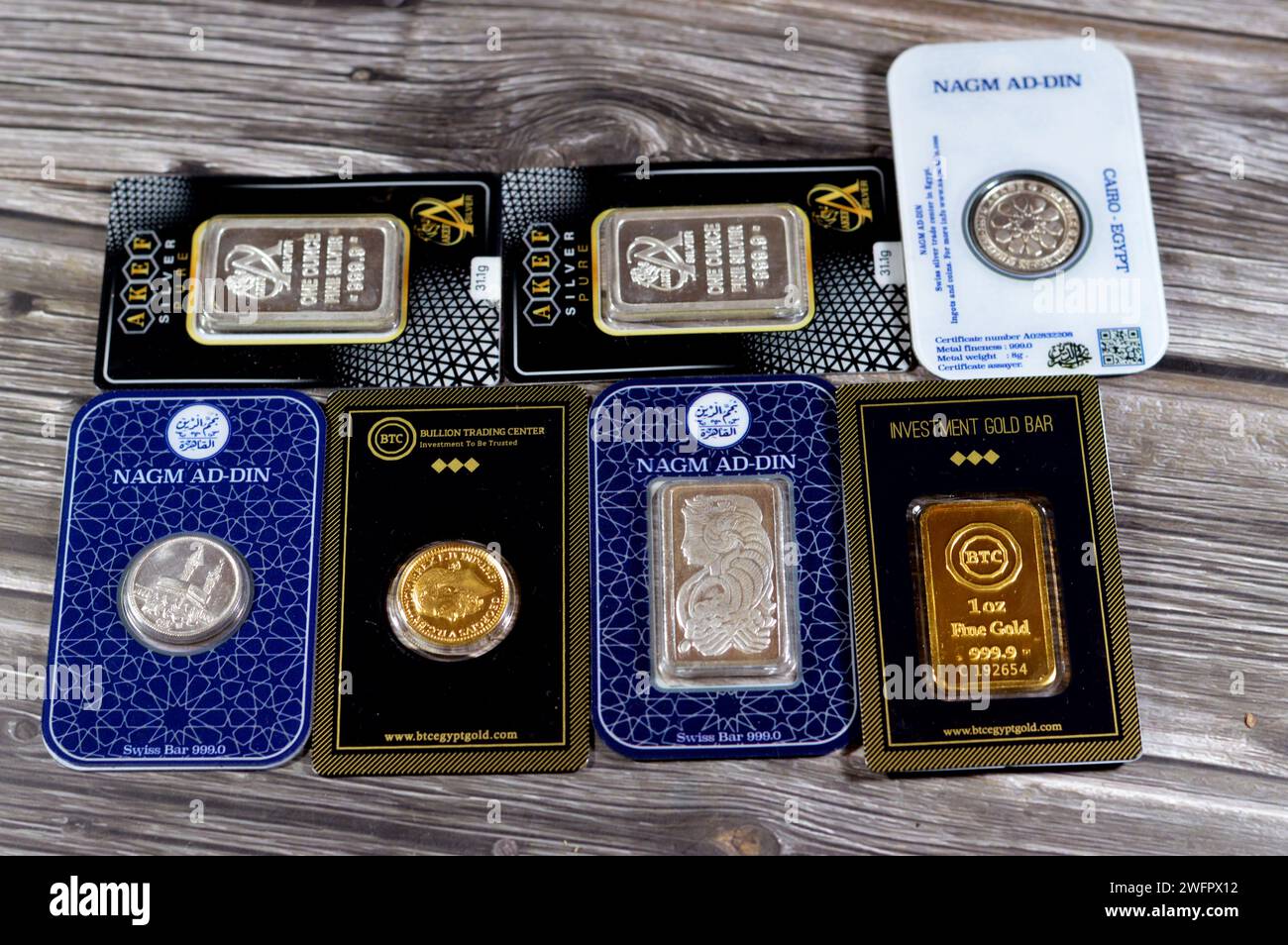 Cairo, Egypt, January 29 2024: BTC Bullion Trading Center pure gold ...