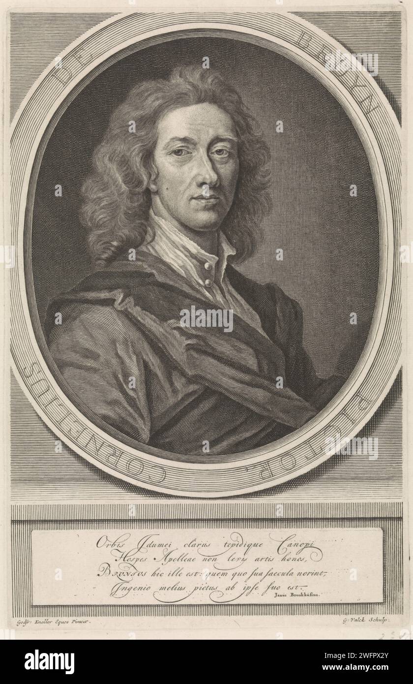 Portrait of the painter Cornelis de Bruyn, Gerard Valck, After ...