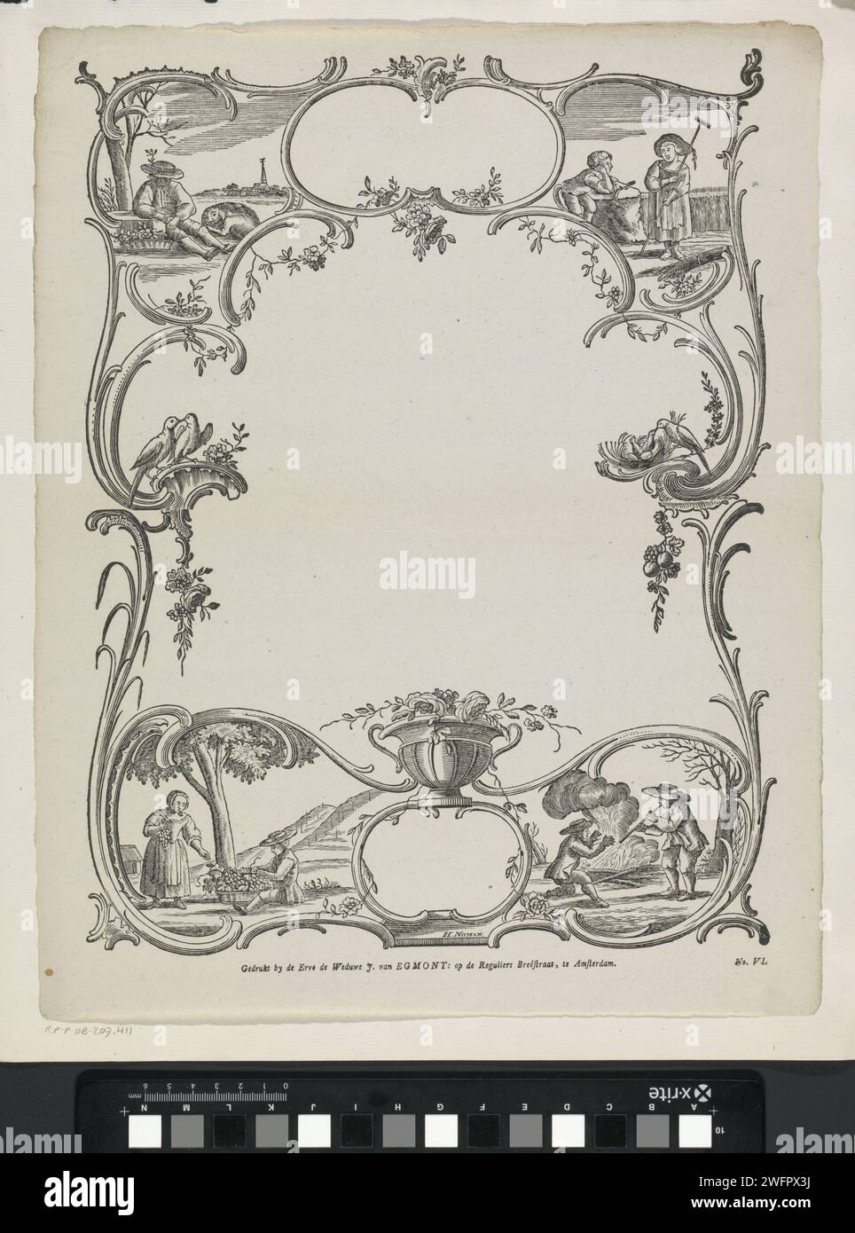 Wish letter with season scenes, 1761 - 1804 print Wish letter with ...